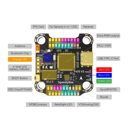 F405 V3 BLS 50A 30x30 Stack By SpeedyBee - Drone-fpv-racer.com