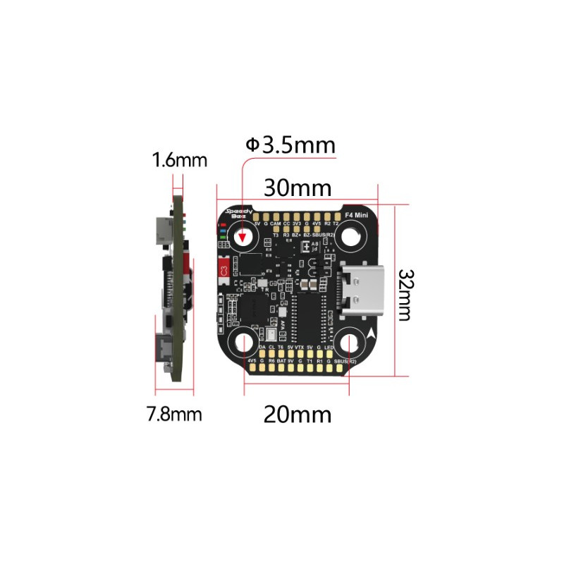 F405 Mini 20x20 Flight Controller By SpeedyBee - Drone-FPV-Racer.com