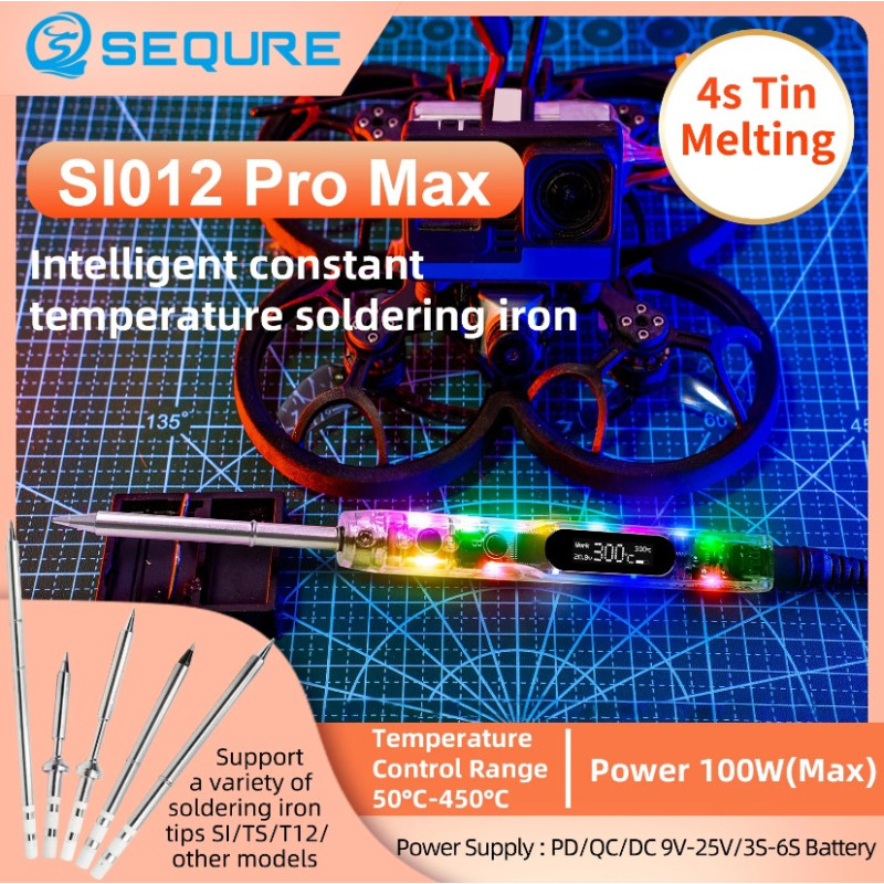 SI012 Pro Max OLED Soldering Iron Kit By Sequre - Drone-fpv-racer.com
