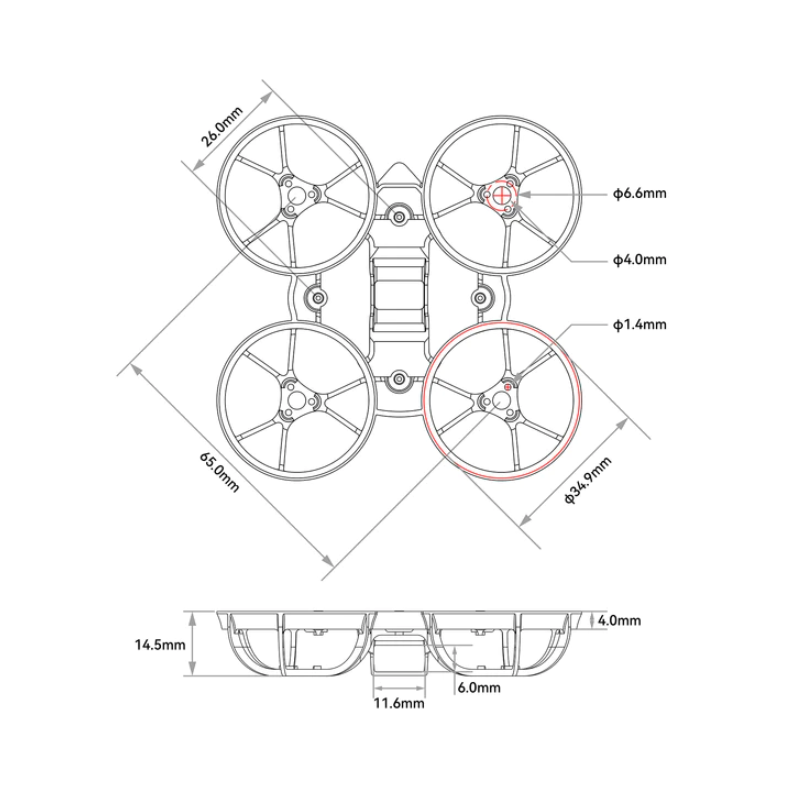 Meteor65 Air Brushless Whoop Frame - BetaFPV - Drone-FPV-Racer.com