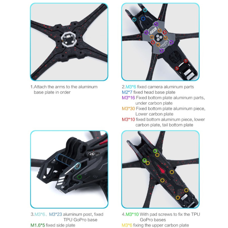 Manta 5 PRO X Frame Kit By AxisFlying - Drone-FPV-Racer.com
