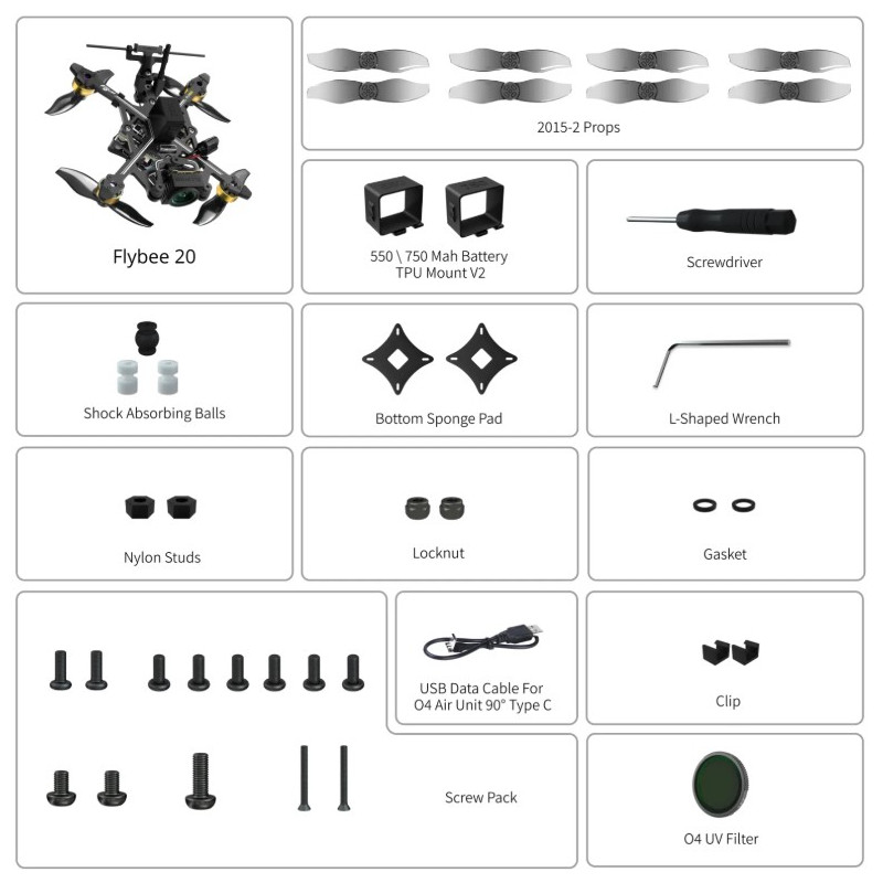 Flybee 20 DJI O4 HD 2S BNF ELRS 2.4G By Flywoo - Drone-FPV-Racer.com